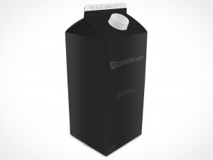 Use PSDCovers for Photoshop to render this Milk Carton Mockup 3