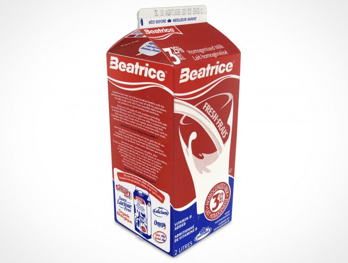 Use PSDCovers for Photoshop to render this Milk Carton Mockup 3