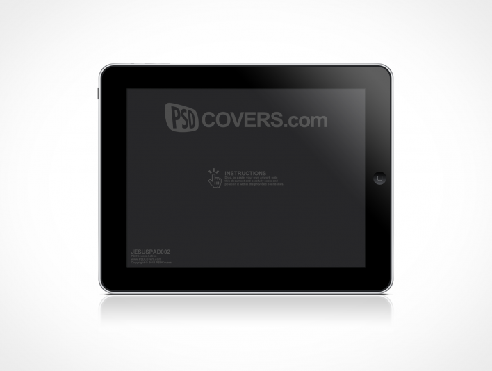 iPad Mockup | Render designs on front view of iPad in landscape display.