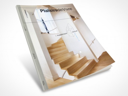 Render mastheads on Leaning Magazine Cover Mockup 1