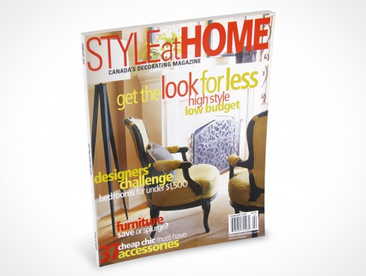 Prepare masthead covers on our Standing Magazine Mockup 2