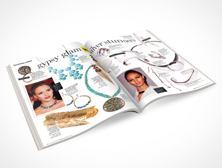 Magazine Mockup Top View Folded Pages in Magazine Catalog