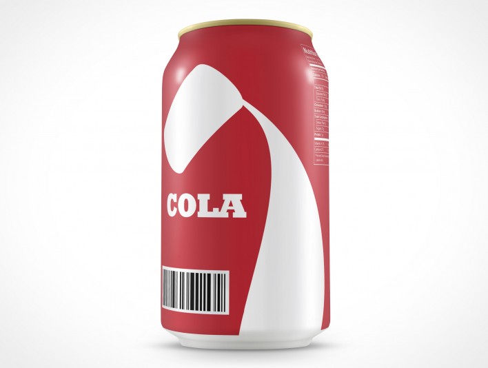 Soda Can Mockup | Low Angle Front View in Can Catalog