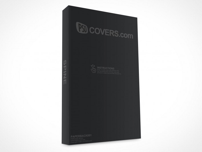 Book Cover Mockup | Low Angle Shot of Paperback Rotated 30°