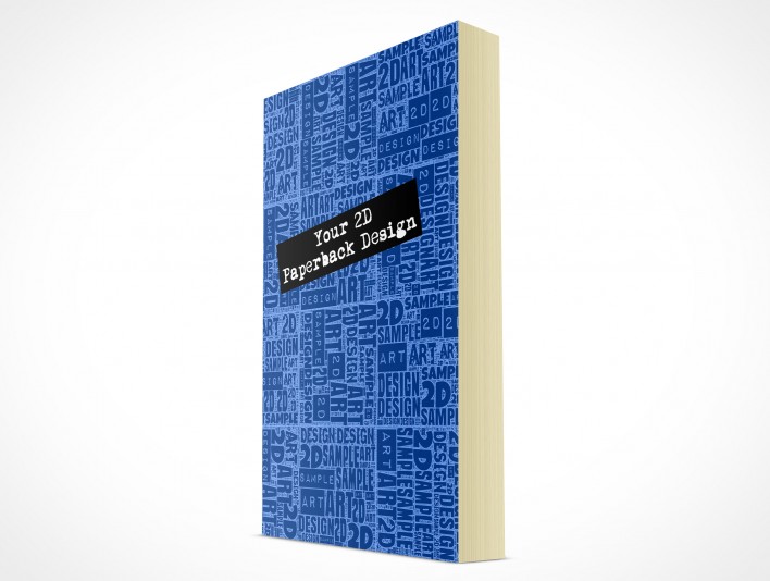 Paperback Book Mockup | Front cover shot of standing book at 30° rotation
