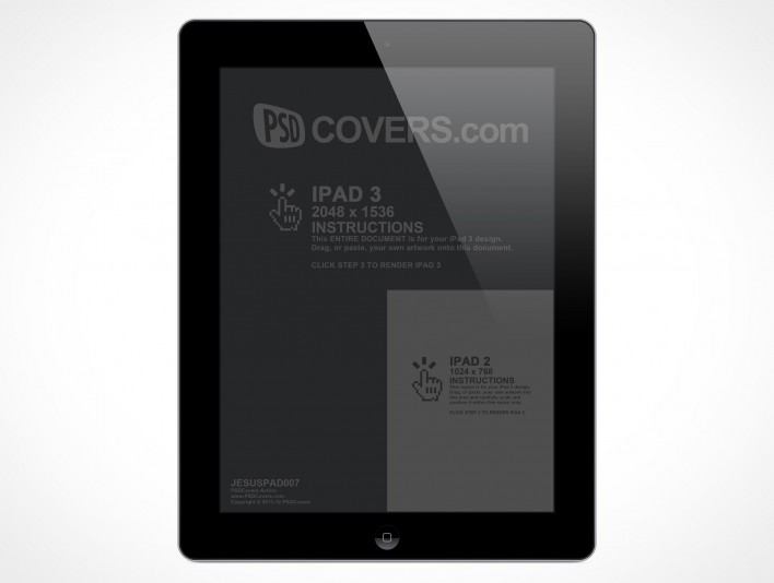 This iPad Mockup presents a realistic front view of iPad in portrait ...