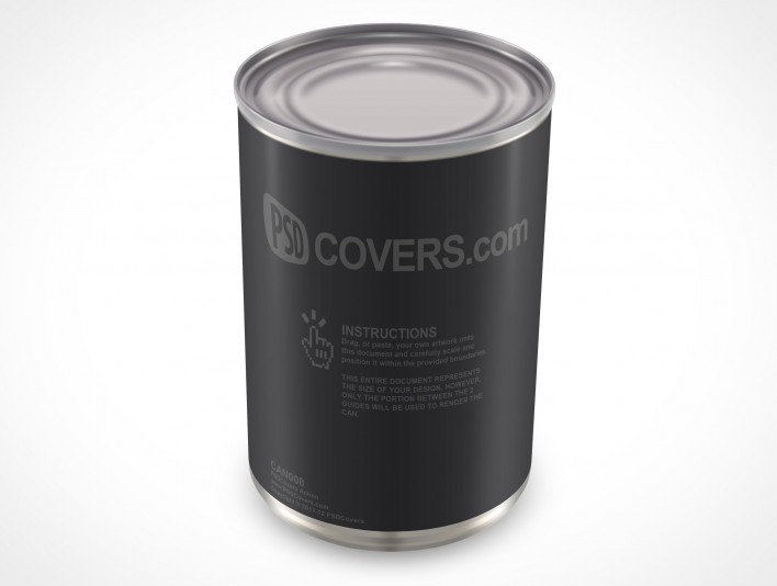 Can Mockup | 30° High Angle Front View in Can Catalog