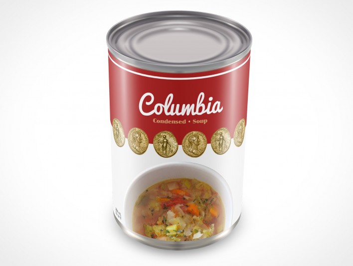 Can Mockup | 30° High Angle Front View in Can Catalog