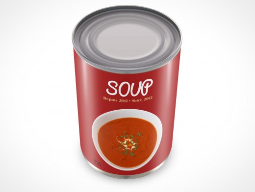 Make your branding pop on this Metal Soup Can Mockup 9