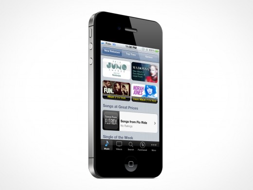 Standing iPhone 4S Mockup 3 is a mockup for UX workflows
