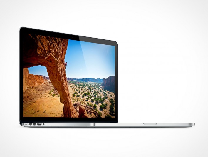 MacBook Pro Mockup | Laptop at 45° from left side with screen tilted to 90°