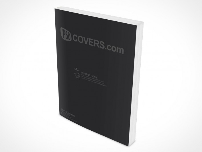 Paperback Book Mockup | High angle front view of book rotated 30° to left