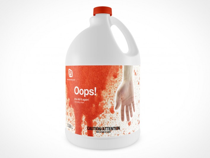 Visualize product designs on this White Bleach Bottle Mockup 6