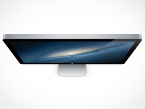 iMac Mockup | Low Angle Shot at 330° of Front View of the Apple iMac 27″