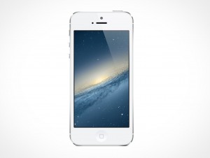 White iPhone Mockup PSD | Front View at Eye-Level in Portrait Display