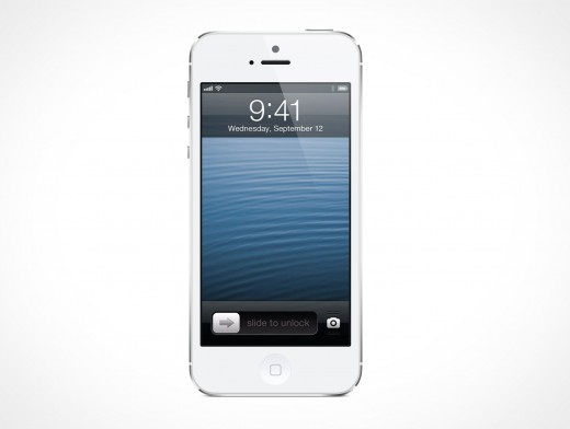 White iPhone Mockup PSD | Front View at Eye-Level in Portrait Display