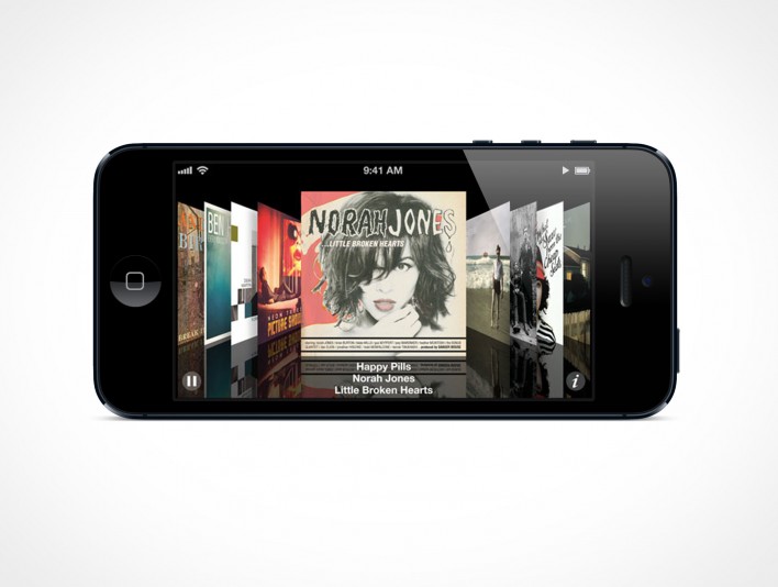 Trial iOS app designs with this Landscape iPhone 5 Mockup 7