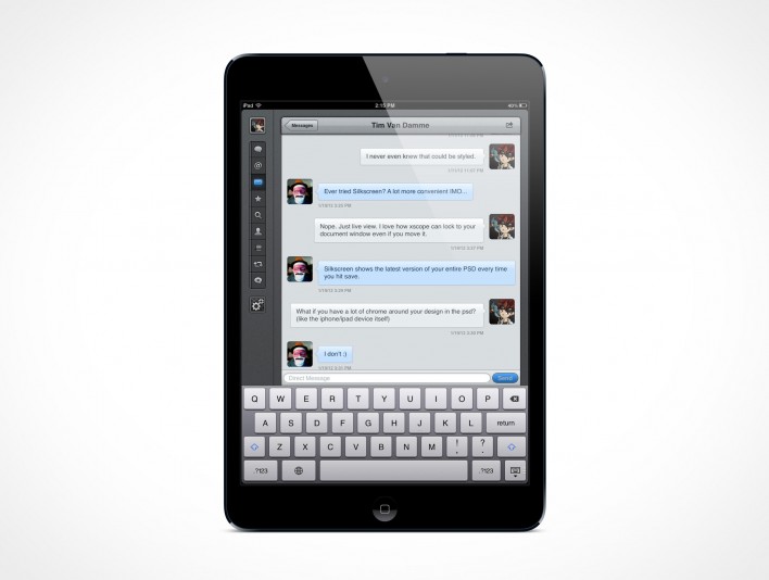 Render your iOS apps on this Standing IPad Mini Mockup 1