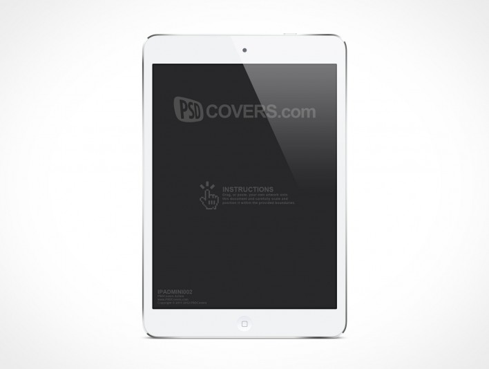 White iPad Mockup | Showcase designs on front view of iPad Mini