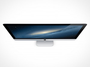iMac Mockup | Low Angle Shot at 330° of Front View of the Apple iMac 27″