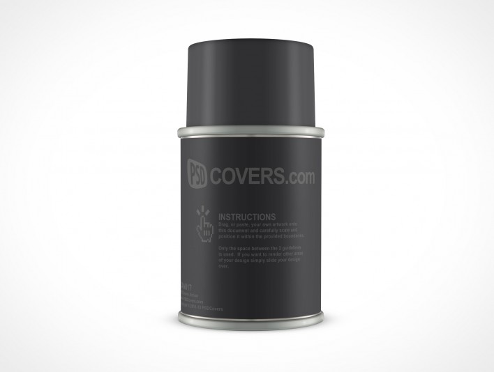 Spray Can Mockup | 30° High Angle Front View 55x103 in Can Catalog