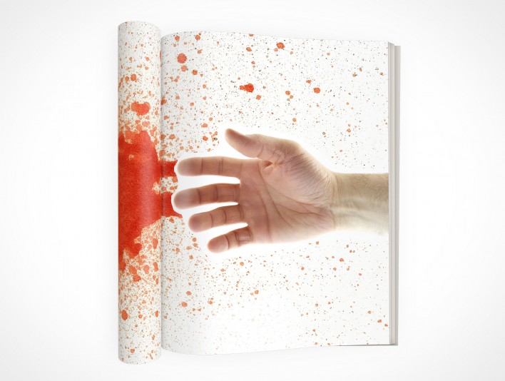 Preview page layout designs with this Folded Magazine Mockup 5