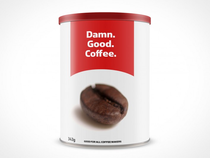 Coffee Can Mockups for previewing branded design labels