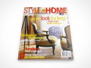 Magazine Mockup Horizontal High Angle of Cover in Magazine Catalog