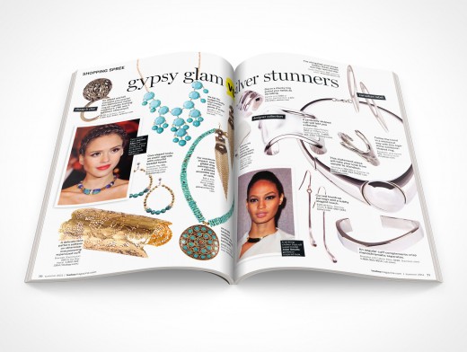 Preview 2 page layouts with this Full Spread Magazine Mockup 7