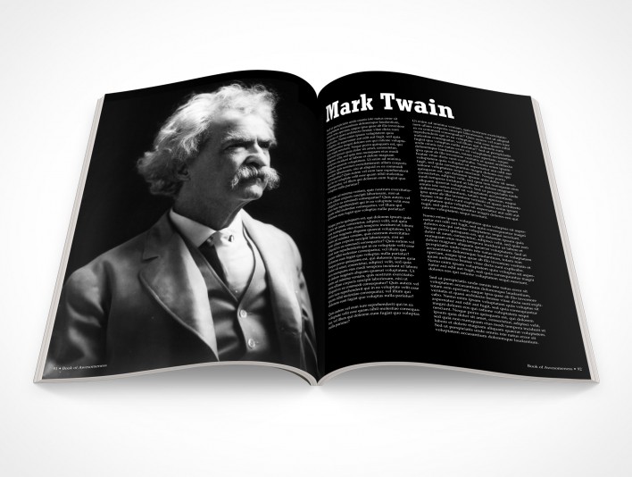 Preview 2 page layouts with this Full Spread Magazine Mockup 7