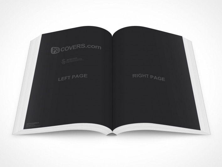 Paperback Book Mockup | High angle view of open book spread