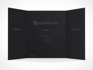 Gate Fold Brochure Mockup | Front View of all three panels