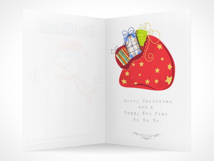 Validate holiday messages on this Bi-Fold Greeting Card Mockup 5