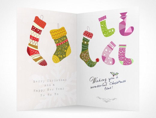 Validate holiday messages on this Bi-Fold Greeting Card Mockup 5