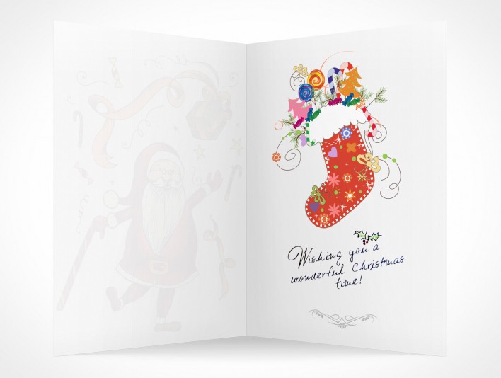 Validate holiday messages on this Bi-Fold Greeting Card Mockup 5