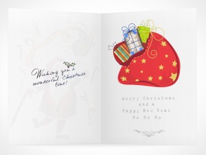 Sample holiday designs on this Bi-Fold Greeting Card Mockup 6