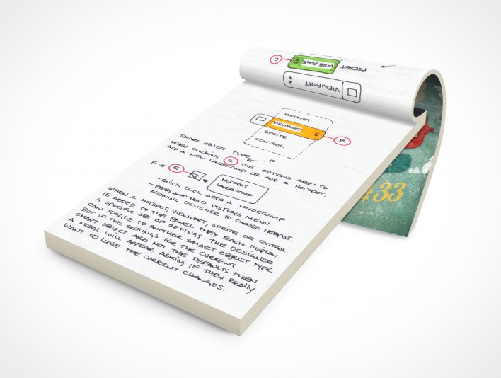 Visualize brand in context with our Tape Bound Notepad Mockup 7