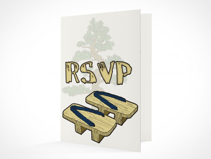 Quickly preview designs with our Bi-Fold RSVP Card Mockup 1