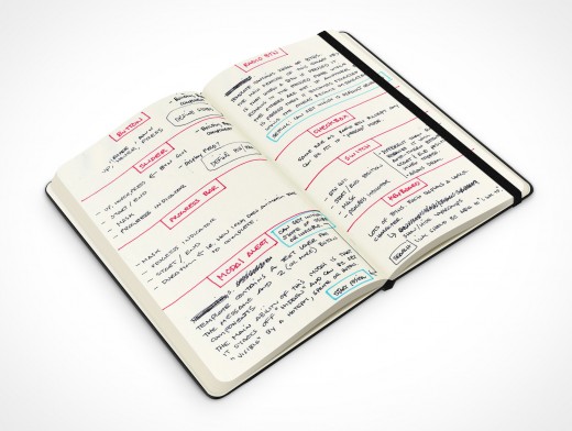 Use PSDCovers to place designs in this Black Notebook Mockup 3