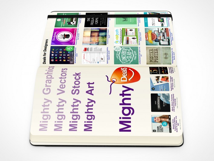 Test layout designs for this Black Notebook Mockup 4 in seconds