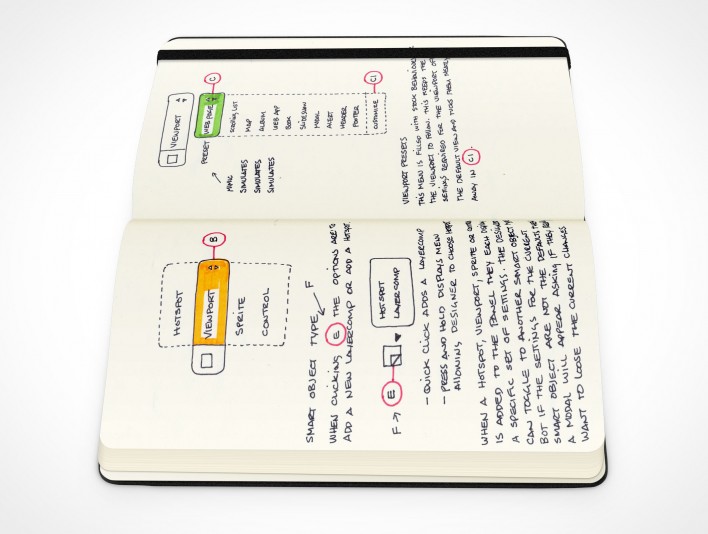 Test layout designs for this Black Notebook Mockup 4 in seconds