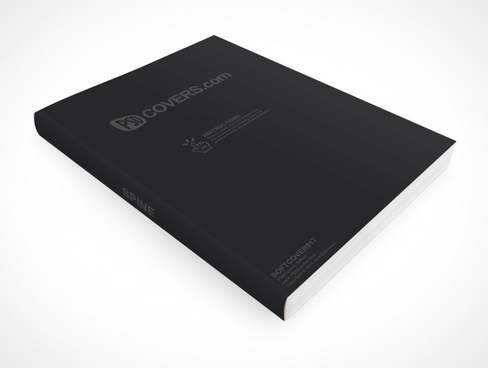 Paperback Book Mockup | High angle view of book laying flat rotated ...