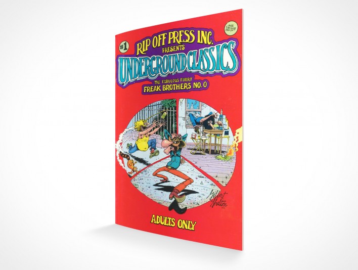 Render cover artwork with our Standing Comic Book Mockup 5