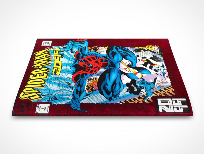Comic Book Mockup | High Angle View of Cover with 90° Rotation