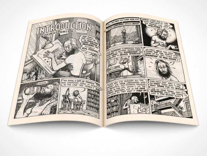 Comic Book Mockup | High Angle View of Open Comic Book Lying Flat