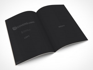 Magazine Mockup Top View Folded Pages in Magazine Catalog