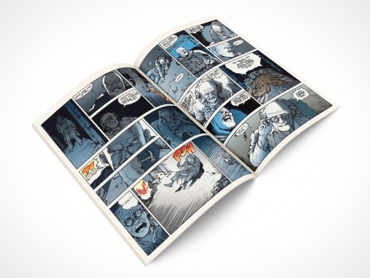 Reveal storyboard layouts with our Spread Comic Book Mockup 12