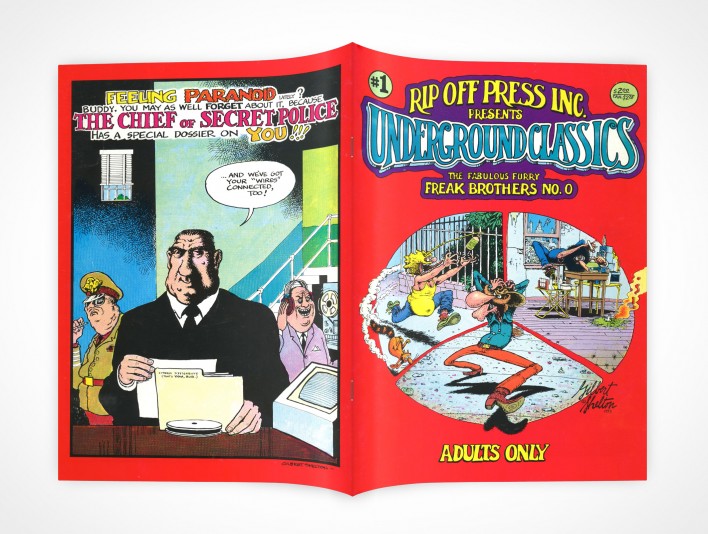 Open Comic Book Mockup Lying Face Down on Flat Surface
