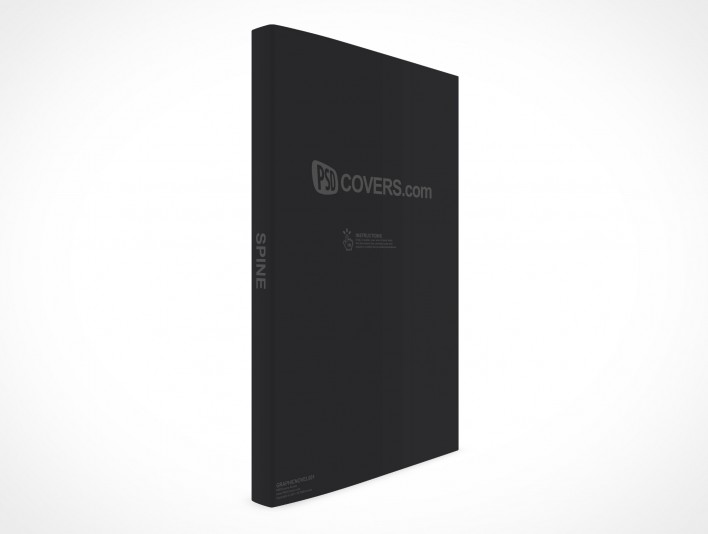 Visualize graphics on this standing Graphic Novel Book Mockup 1