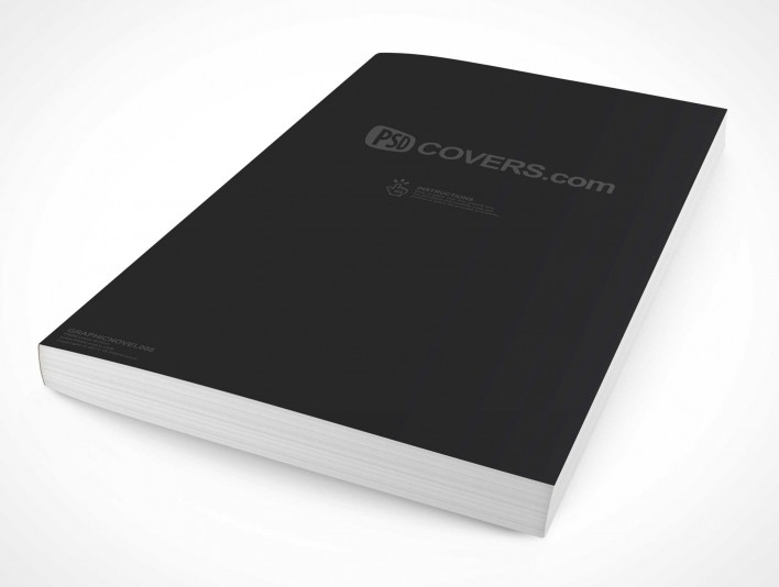 Paperback Book Mockup | High angle 45° front view of standing book